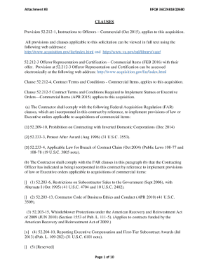 Fillable Online CLAUSES Provision 52.212-1, Instructions to Offerors Fax Email Print - pdfFiller