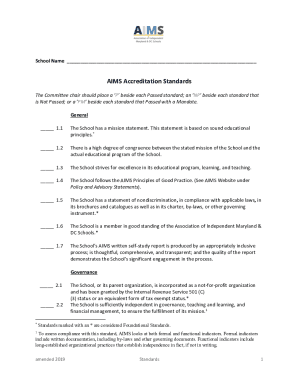 Fillable Online AIMS Accreditation Standards Fax Email Print - pdfFiller
