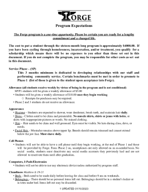 Fillable Online Forge Program Expectations Fax Email Print - pdfFiller