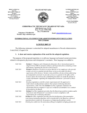 Fillable Online state of nev ada - Chiropractic Physicians' Board of ...
