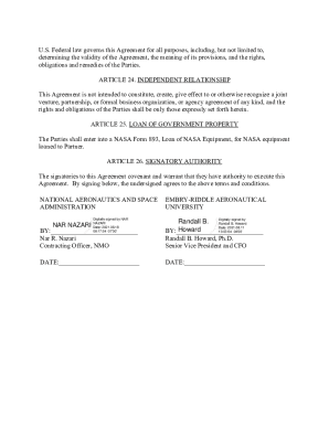 Fillable Online space act agreement 34016 Fax Email Print - pdfFiller