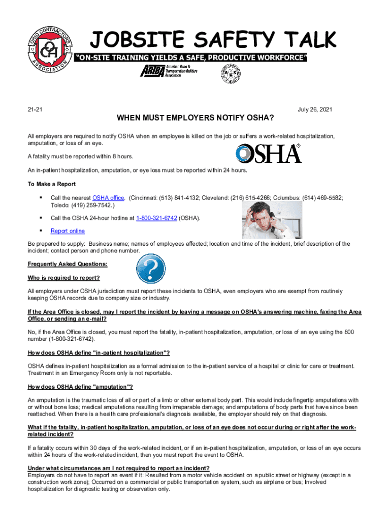 Fillable Online JOBSITE SAFETY TALK Fax Email Print - pdfFiller