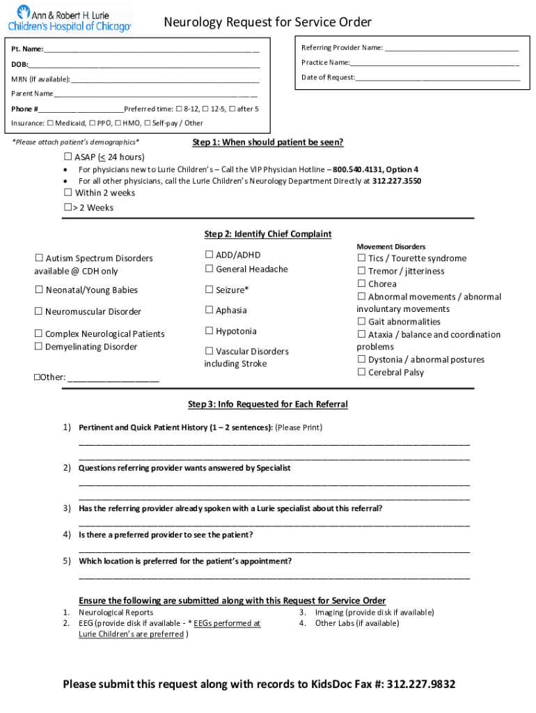 Fillable Online General Neurology Clinic Referral Form Fax Email Print - pdfFiller