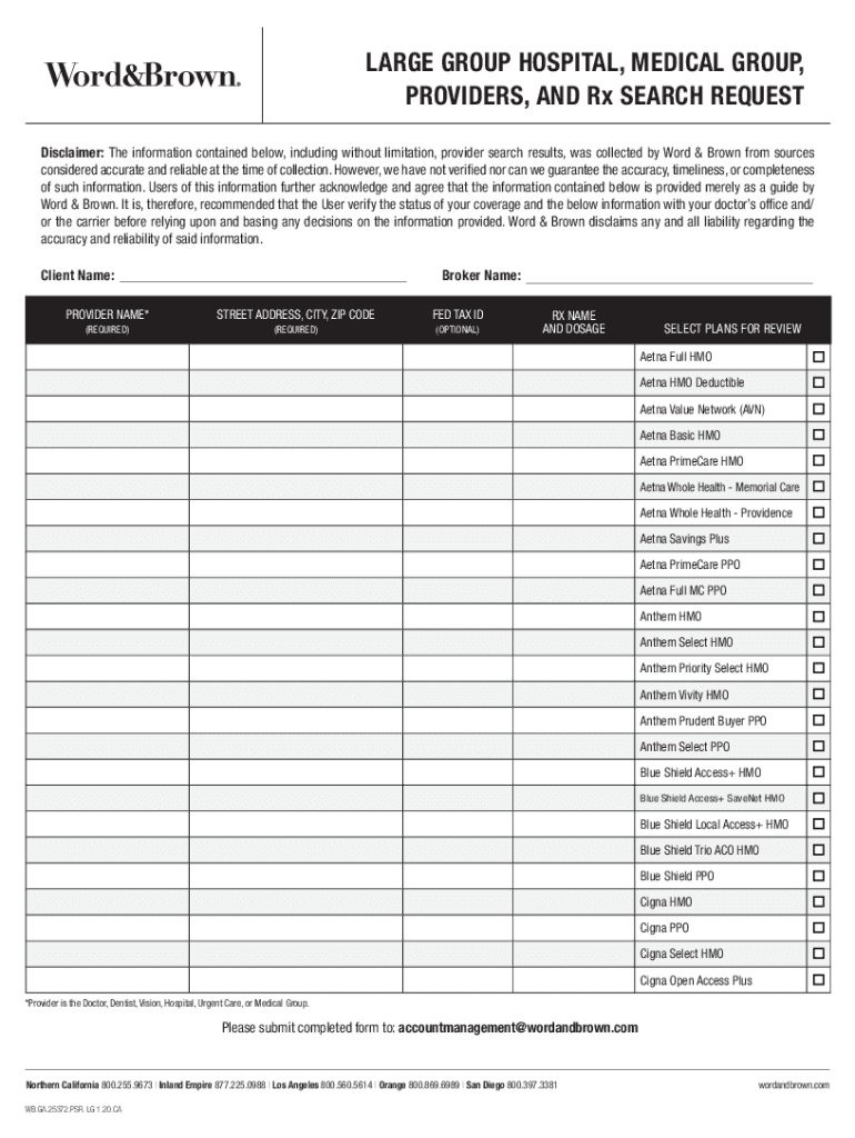 Fillable Online LARGE GROUP HOSPITAL, MEDICAL ... Fax Email Print ...