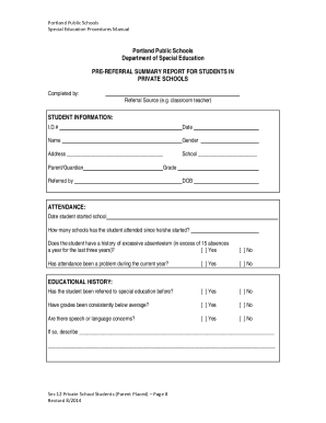 Fillable Online Special Education / Forms Fax Email Print - pdfFiller