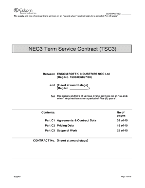 Fillable Online Introduction to the NEC3 Term Service Contract (TSC ...