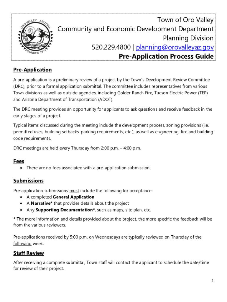 Fillable Online COMMUNITY DEVELOPMENT DEPARTMENT PRE- ... Fax Email Print - pdfFiller