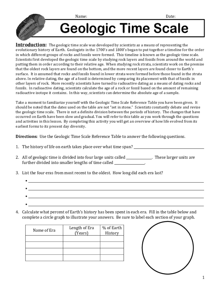 Fillable Online The Geologic Time Scale in Historical Perspective Fax ...