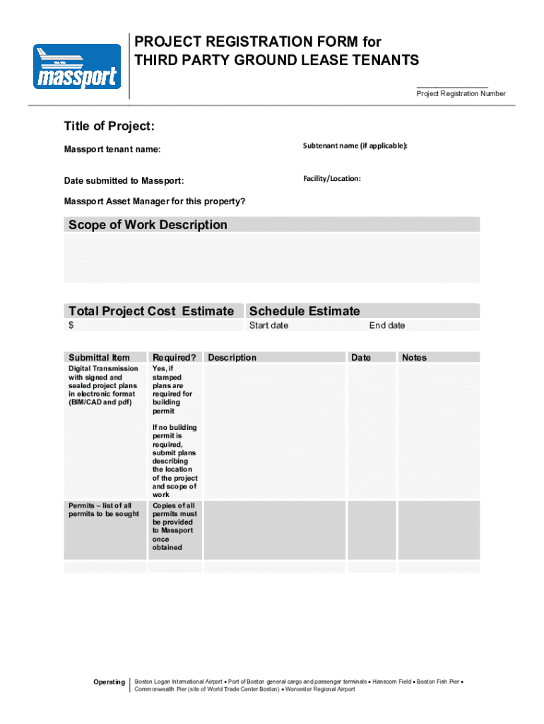 Fillable Online PROJECT REGISTRATION FORM for THIRD PARTY ... Fax Email ...