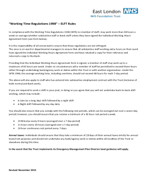 Fillable Online The 48-hour weekly maximum: Working time rules Fax ...