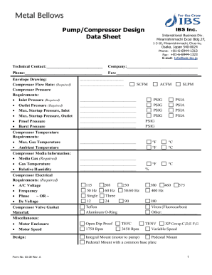 Fillable Online Pump/Compressor Design Data Sheet Fax Email Print ...