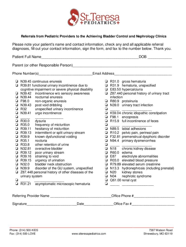 Fillable Online Presentation of the Child with Renal Disease and ... Fax Email Print - pdfFiller