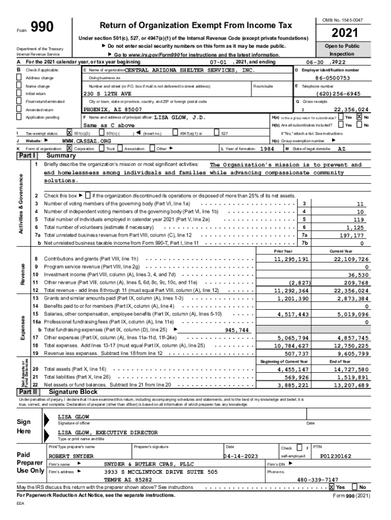 Fillable Online 2021 Federal Tax Return Documents (CENTRAL ARIZONA ...