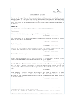 Fillable Online Dermal Filler Consent Form - Fill Online, Printable ...
