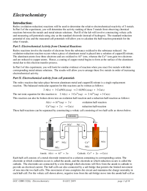 Fillable Online web gccaz An Introduction to Electrochemistry and its ...