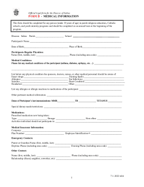 Fillable Online Appendix BDiocesan Forms Fax Email Print - pdfFiller