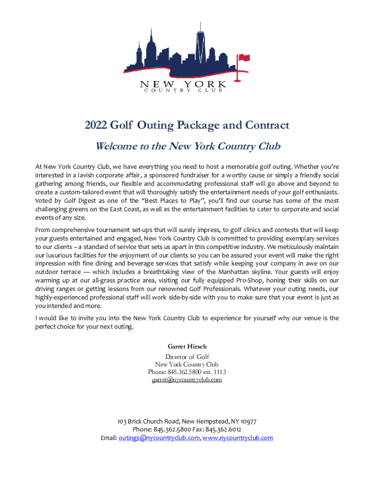 Fillable Online Golf Outing Menu Package #1 Fax Email Print - pdfFiller