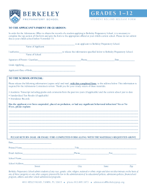Fillable Online GRADES 112 Fax Email Print - pdfFiller