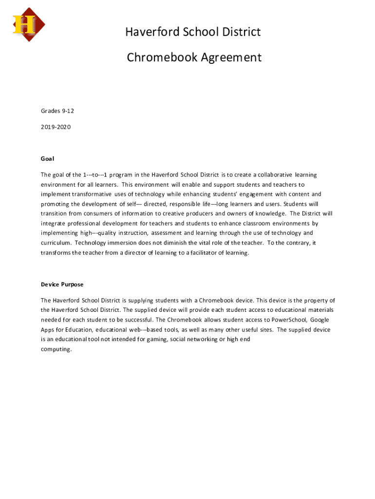 Fillable Online 1:1 Chrome Devices Fax Email Print - pdfFiller