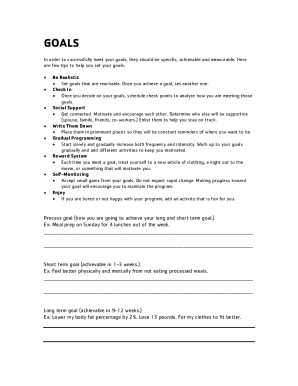 Fillable Online How to Set Realistic Goals: 11 Tips to Reach the Clouds ... Fax Email Print ...