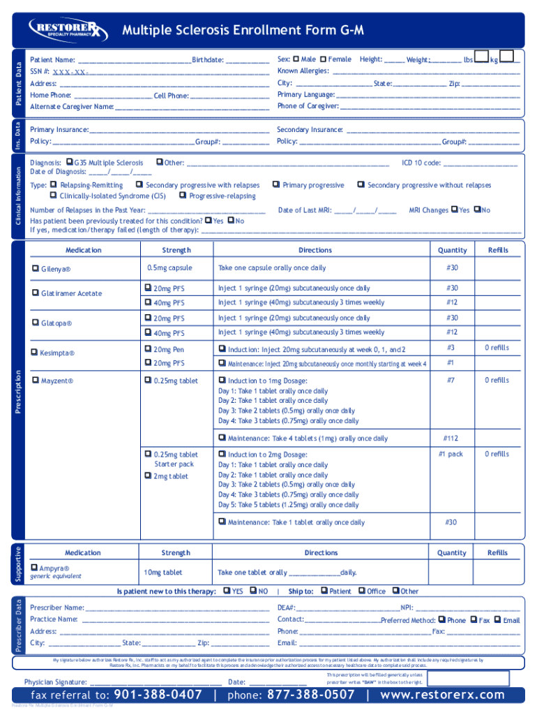 Fillable Online q Secondary progressive with relapses Fax Email Print - pdfFiller