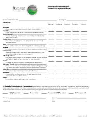 Fillable Online Academic Faculty Reference Form Fax Email Print - pdfFiller