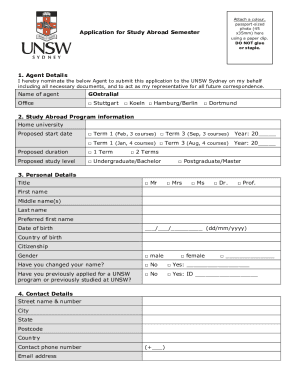 Fillable Online Application for Study Abroad Semester (Certificate of ... Fax Email Print ...