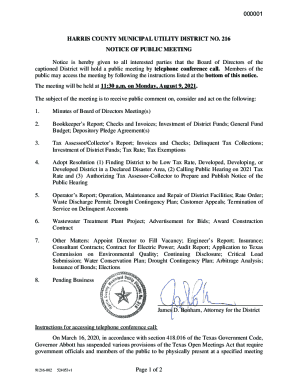 Fillable Online Water Utility Details for HARRIS COUNTY MUD 216 - Texas ...