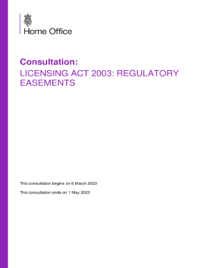 Fillable Online Licensing Act Consultation 'overwhelmingly positive ...