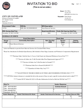 Fillable Online Please See Attachments for Detailed Specifications, Bid Schedule of Item Pages ...
