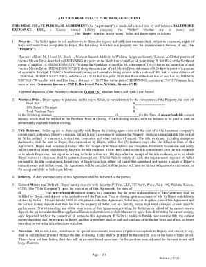 Fillable Online auction real estate purchase agreement Fax Email Print ...