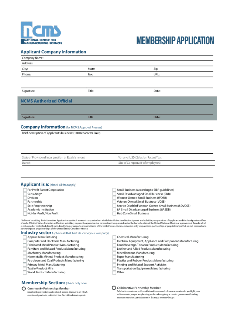 Fillable Online Pre-Application for NCMS Accreditation Fax Email Print - pdfFiller