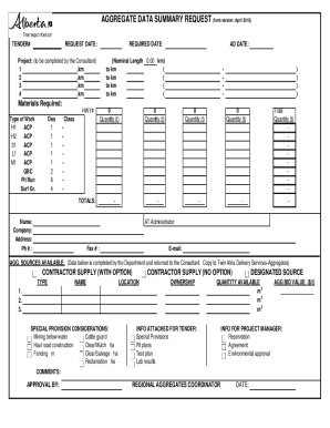 Fillable Online Aggregate Data Summary Request. Form Fax Email Print ...