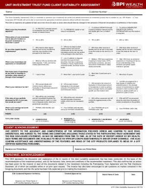 Fillable Online BPI UITF Client Suitability Assessment Form Fax Email ...