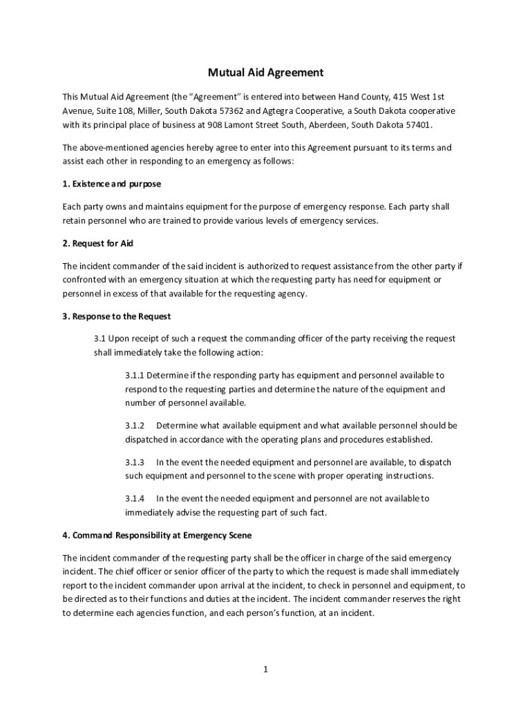 Fillable Online hand sdcounties MUTUAL AID AGREEMENT Fax Email Print ...