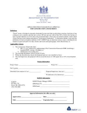 Fillable Online Application for Standard Plan Approval BMP Construction ...