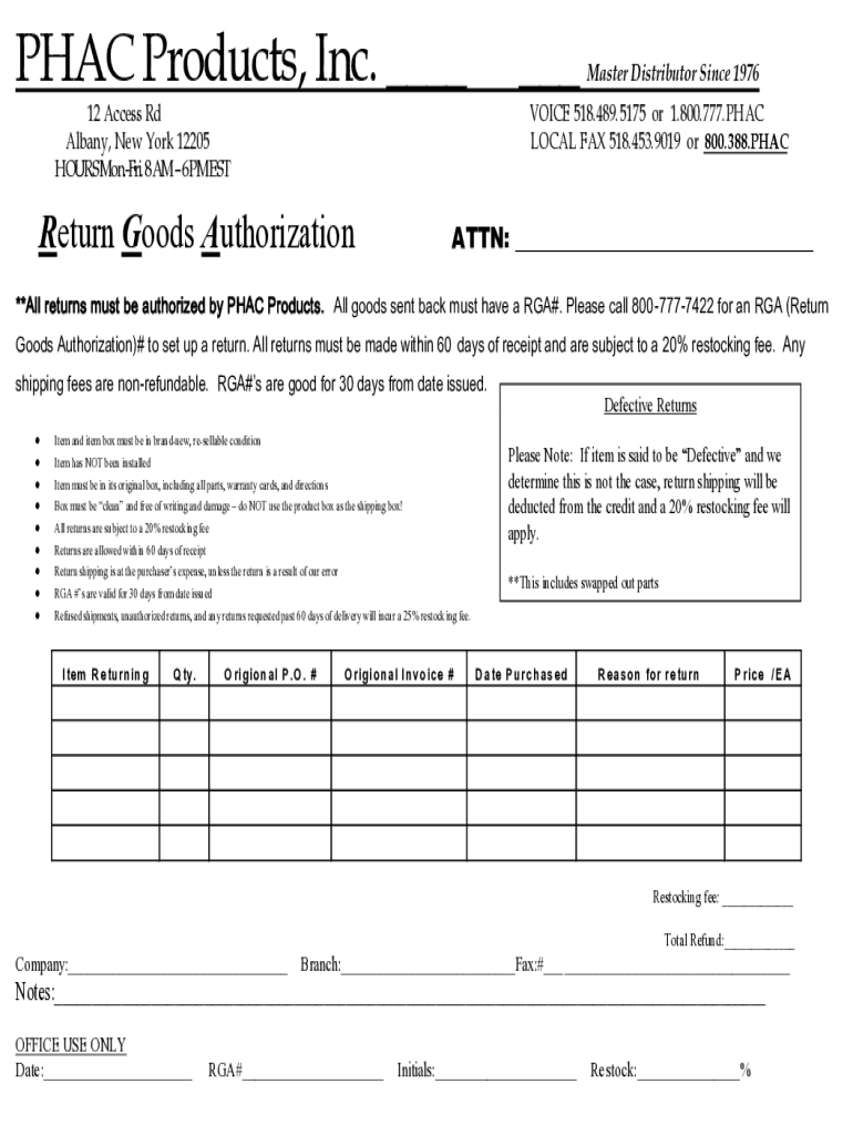 Fillable Online Emuge-Franken RGA Form Fax Email Print - pdfFiller