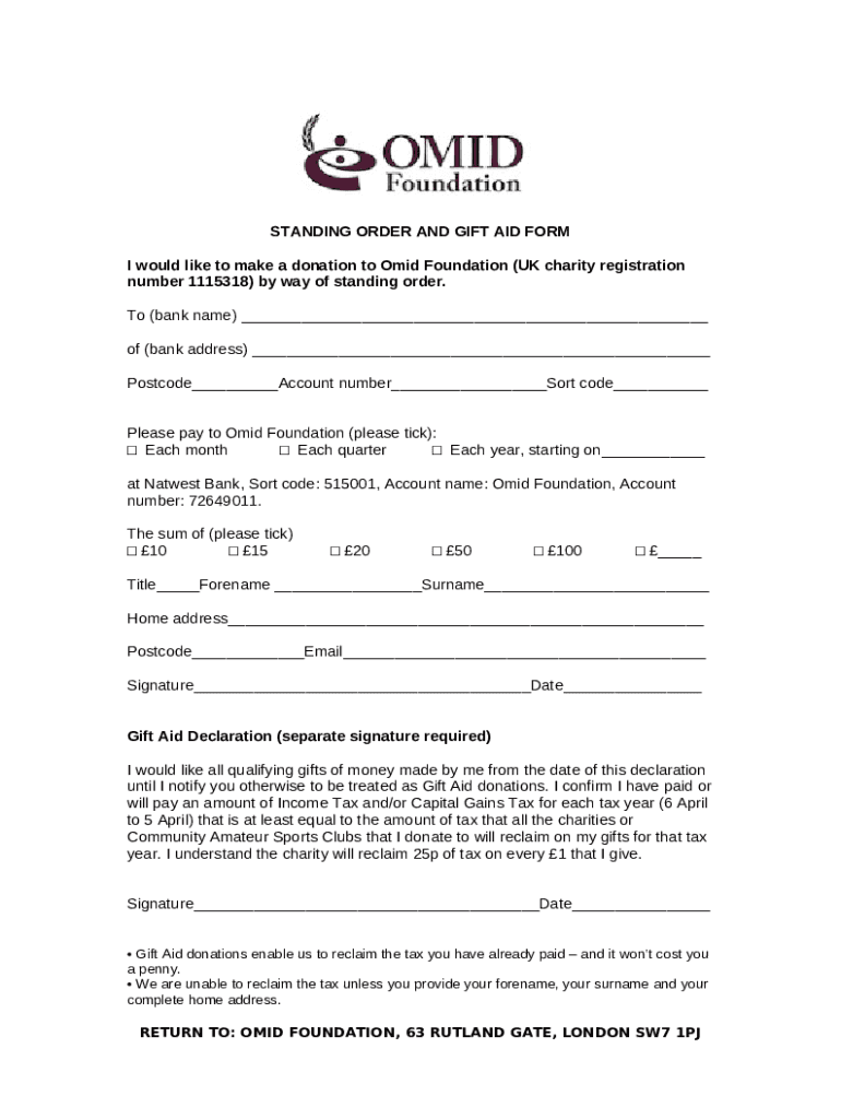 Standing Order To: (insert name and address of your ... Doc Template | pdfFiller