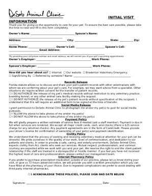 Initial Visit Ination Doc Template | pdfFiller