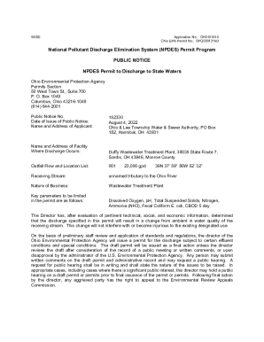 Fillable Online wwwapp epa ohio Instructions for completing the Section ...