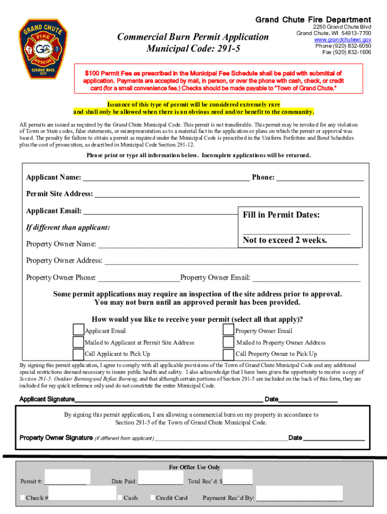 Fillable Online Commercial Burn Permit Fax Email Print - pdfFiller