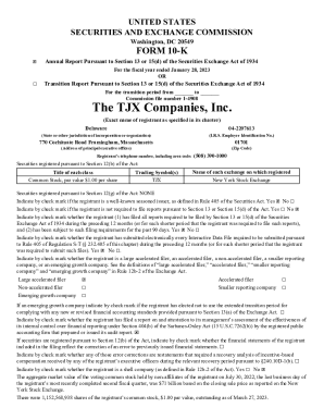 Fillable Online The TJX Companies, Inc. - Form 10-K - U.S. Securities ...