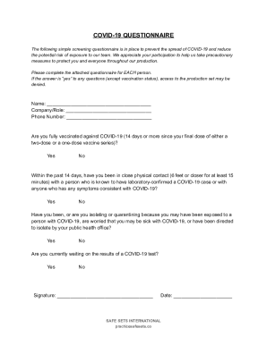 Fillable Online Daily Employee COVID-19 Screening Questionnaires Fax ...
