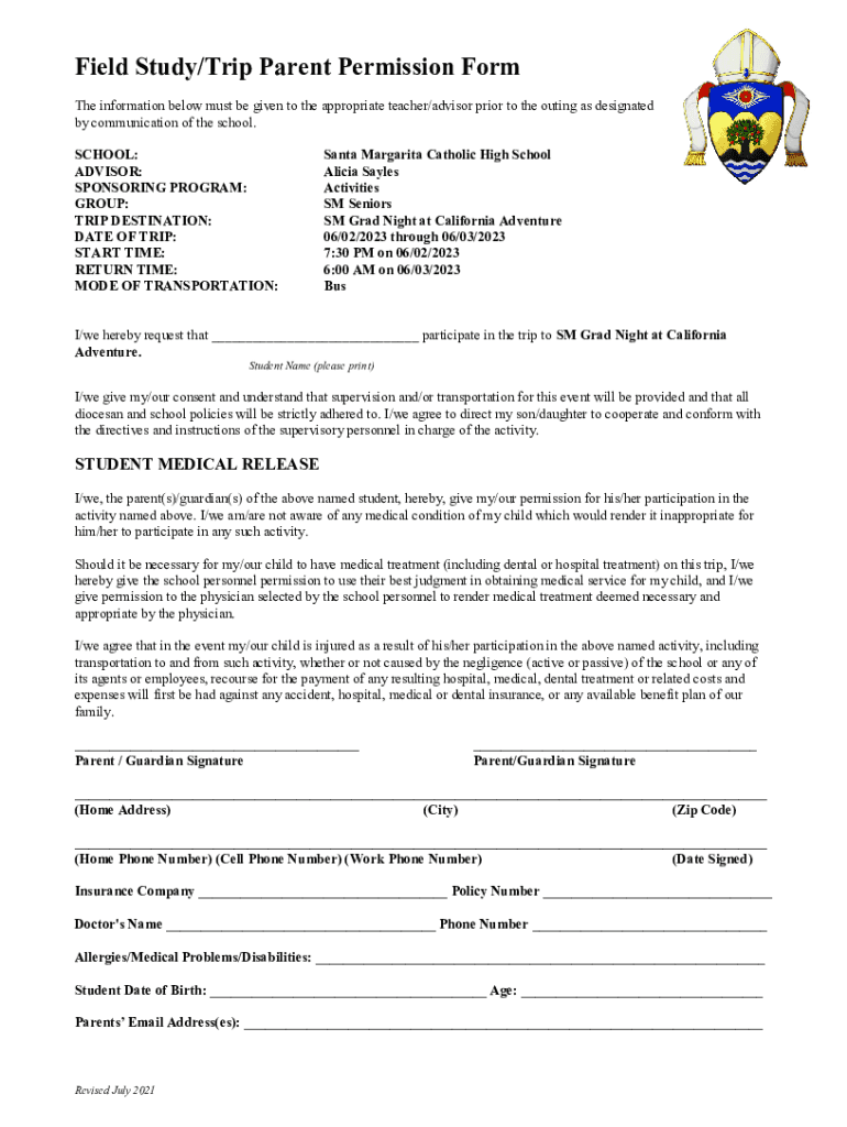 Fillable Online FIELD TRIPS APPROVAL PROCESS Fax Email Print - pdfFiller