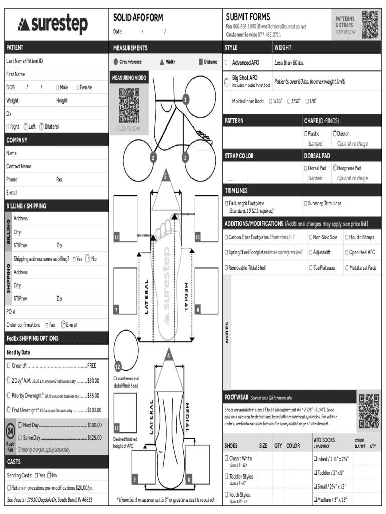 Fillable Online SOLID AFO FORM Fax Email Print - pdfFiller