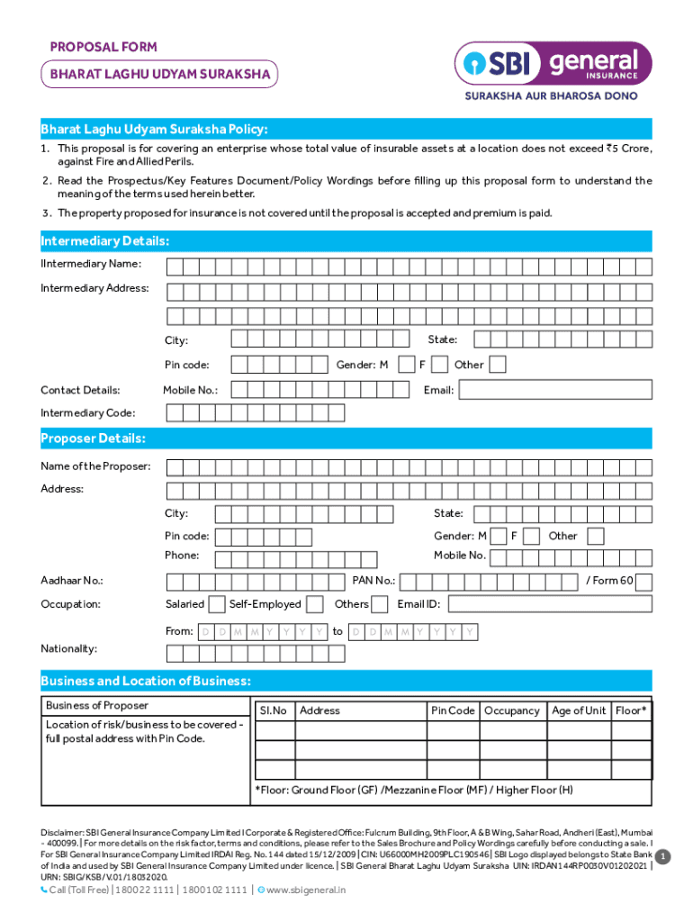 Fillable Online Industry Protector Insurance Policy- Laghu Udyam - UIN Fax Email Print - pdfFiller