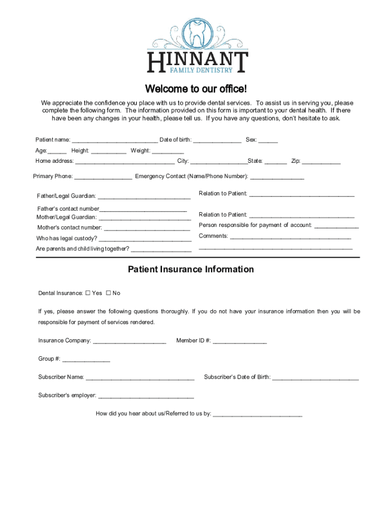 Fillable Online HFD Child Health History Form Fax Email Print - pdfFiller