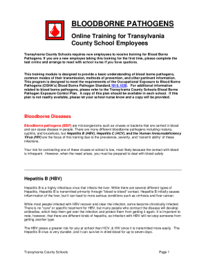 Fillable Online Blood Borne Pathogens Training For School Personnel Fax ...