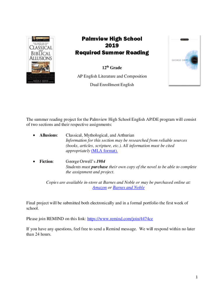 Fillable Online 12th Grade AP English Literature & Composition Fax Email Print - pdfFiller