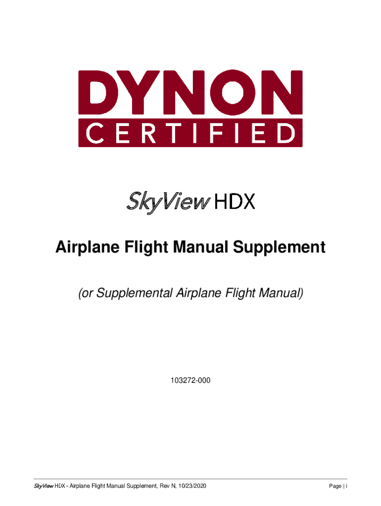 Fillable Online Airplane Flight Manual Supplement. (or Supplemental ...